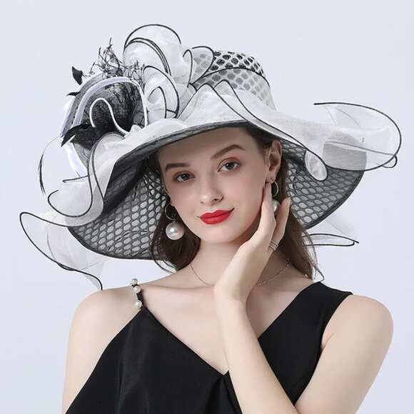 843 trading | Accessories | Kentucky Derby Wide Brim Mesh Foldable Hat ...